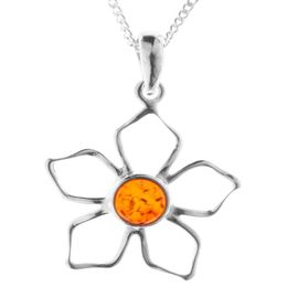 OSTSEE-SCHMUCK Damen Kette mit Anh&auml;nger "OSTSEE-SCHMUCK Kette mit Anh&auml;nger Bl&uuml;te Kette mit Anh&auml;nger Bl&uuml;te", 42cm, Silber 925 (Sterlingsilber), L: 42,