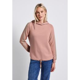 Street One Damen Hoodie, rosa, Gr. 34, unifarben, Sweatware, 65% Baumwolle, 35% Polyester, Sweatshirts, mit Tunnelzug am Saum