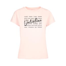 F4NT4STIC Damen T-Shirt "Valentine Herz Hugs Kisses Love Flowers Joy", pink, Gr. L, Obermaterial: 100% Baumwolle, Shirts, Premium Qualit&auml;t