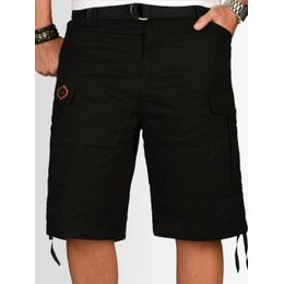 Herren Cargoshorts "ASLeon", schwarz, Gr. 29, Alessandro Salvarini, 98% Baumwolle, 2% Elasthan, Hosen, inklusive passendem G&uuml;rtel