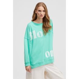 Smith & Soul SMITH & SOUL Damen Sweater, gr&uuml;n, Gr. M, bedruckt, Material: 70% Baumwolle, 30% Polyester, Sweatshirts, mit Seitenschlitze