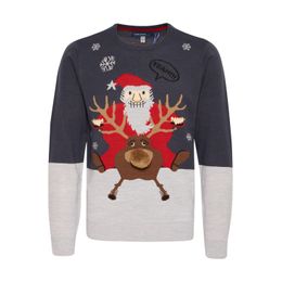 Blend Herren Strickfleece-Pullover "Strickpullover BHRudolph", blau, Gr. L, Obermaterial: 100% Polyacryl PAN., Pullover