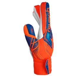 Reusch Kinder Torwarthandschuhe "Attrakt Starter Solid Junior"blau, orange, Gr. 8, mehrfarbig, 28% Polyester, 8% Polypropylen, 5% Lederimitat, 1%