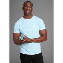 Bruno Banani Herren T-Shirt, gr&uuml;n, Gr. L, meliert, Single Jersey, Obermaterial: 60% Baumwolle, 40% Polyester, Shirts, Kurzarm, Slim Fit, unifarben,