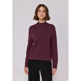 Damen Strickpullover, rot, Gr. 44, STREET ONE STUDIO, unifarben, Stoff, 30% Polyester, 27% Polyacryl, 23% Polyamid, 20% Viskose, Pullover, Feinstrick