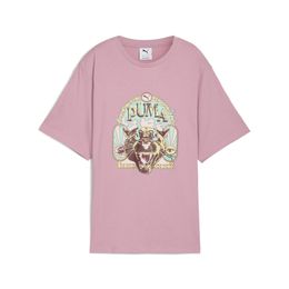 Puma Damen T-Shirt "Graphic Puma Fest Relaxed T-Shirt Damen", rosa, Gr. L, clean, Obermaterial: 100% Baumwolle; Rippe: 20% Polyester, 80% Baumwolle,