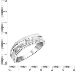 ZEEme Damen Fingerring "925/- Sterling Silber rhodiniert Zirkonia", 058 (18,5), Silber 925 (Sterlingsilber), wei&szlig;, Silber 925 (Sterlingsilber),