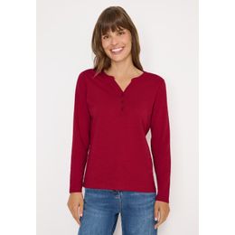 Langarmshirt Cecil, Damen, Gr. L (42), beaujolais rot, Web, 100% Baumwolle, unifarben, normal normal, Rundhals, abgesteppt, Shirts Langarmshirt, aus reiner Baumwolle