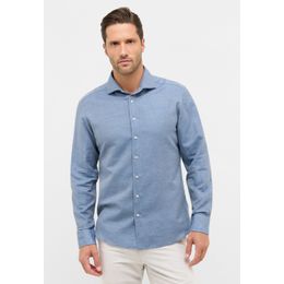 Eterna Herren Langarmhemd "MODERN FIT", blau, Gr. 45, Twill, 59% Baumwolle, 41% Leinen, Hemden, EASY IRON (b&uuml;gelleicht)