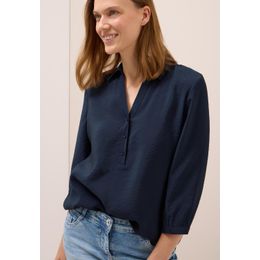 Cecil Damen Klassische Bluse, blau, Gr. XXL, unifarben, Web, Obermaterial: 84% Modal, 16% Polyester, Blusen, mit abgerundetem Saum