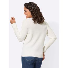 Casual Looks Damen Stehkragenpullover "Stehkragen-Pullover", beige, Gr. 50, unifarben, 50% Wolle, 30% Baumwolle, 20% Polyamid, Pullover