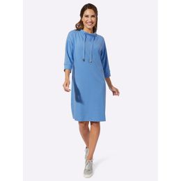 Classic Basics Damen Sweatkleid "Sweatkleid", blau, Gr. 44, unifarben, 57% Baumwolle, 38% Polyester, 5% Elasthan, Kleider