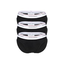 Dsquared2 Herren Slip "Slip 3-PACK BRIEF 3er Pack", Gr. L, schwarz, Obermaterial: 94% Baumwolle CO. 6% Elasthan EL., Unterhosen