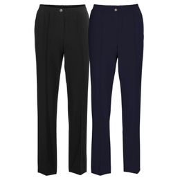 GOLDNER Damen Schlupfhose "Kurzgr&ouml;&szlig;e Stretchhosen mit elastischem Bund", schwarz, Gr. 21, Obermaterial: 100% Polyester COOLMAX PES(Coolmax).,