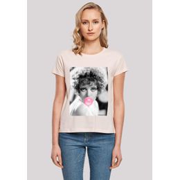 T-Shirt F4NT4STIC "Clara Bow Blowing Bubble Gum", Damen, Gr. L, rosa (pink), Obermaterial: 100% Baumwolle, oversize, Rundhals, ohne B&uuml;ndchen, Shirts T-Shirt, Premium Qualit&auml;t