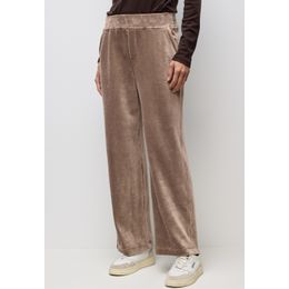 Street One Damen Cordhose, beige, Gr. 42, unifarben, Cord, 60% Baumwolle, 38% Polyester, 2% Elasthan, Hosen, High Waist