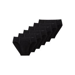 Schiesser Herren Slip "Slip 6er Pack", Gr. L, schwarz, Obermaterial: 95% Baumwolle CO. 5% Elasthan EL., Unterhosen