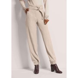 Madeleine Mode MADELEINE Damen Cargohose "Cargo-Pants L&auml;ssige Damenhose mit G&uuml;rtel und Gummisaum", wei&szlig;, Gr. 34, Obermaterial: 63% Polyester PES. 32% Viskose CV. 5%