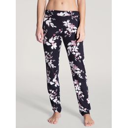 Calida Damen Pyjamahose "Favourites Dreams", Gr. XXS, blau, Interlock, Obermaterial: 100% Baumwolle, geblümt, Hosen, florales Muster, Baumwolle,