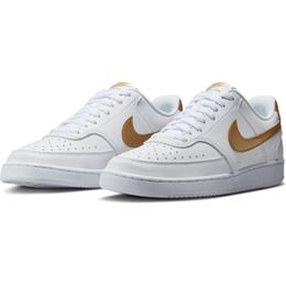 Nike Sportswear Damen Sneaker "Court Vision Low Next Nature", Gr. 41, gold, Synthetik, Schuhe, Design auf den Spuren des Air Force 1