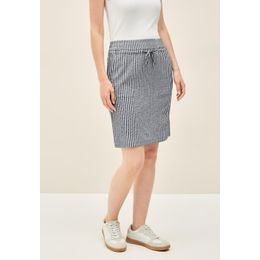 Cecil Damen Minirock, blau, Gr. L, gestreift, Stoff, 73% Viskose, 25% Polyester, 2% Elasthan, R&ouml;cke, softer Materialmix