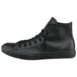 Converse Sneaker "Chuck Taylor All Star Hi Monocrome Leather", Gr. 41, schwarz, Leder, Schuhe