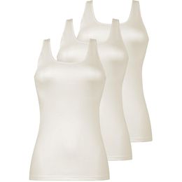 Nina von C. Damen Achselhemd "3er Pack Damen Achselhemd Daily", Gr. 44, beige, Obermaterial: 100% Baumwolle CO., Unterhemden