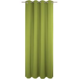 Vorhang WIRTH, B:130cm H:175cm, gr&uuml;n, Jacquard, Baumwolle, Polyester, Wohnzimmer, Gardinen, "Newbury"
