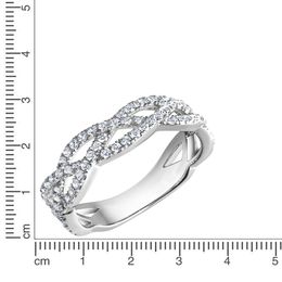 ZEEme Damen Fingerring "Silber 925 rhodiniert mit Zirkonia wei&szlig;", 066 (21,0), Silber 925 (Sterlingsilber), wei&szlig;, Silber 925 (Sterlingsilber),