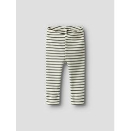 name it M&auml;dchen Leggings "NBNBANI XSL LEGGING NOOS", Gr. 80, gr&uuml;n, Feinripp, Obermaterial: 57% Baumwolle, 38% Modal, 5% Elasthan, geringelt,