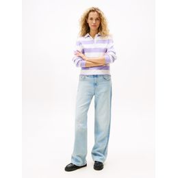 Tommy Jeans Damen Straight-Jeans "Mia Mid Rise Relaxed Straight", blau, Gr. 27, unifarben, Denim/Jeans, Obermaterial: 99% Baumwolle, 1% Elasthan,