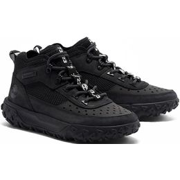 Timberland Herren Chelseaboots "GREENSTRIDE MOTION 6MID LACE UP SNEAKER", Gr. 44,5, schwarz, Leder, Textil, Schuhe, Winterstiefel, Schn&uuml;rstiefel,