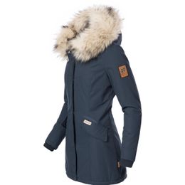 Navahoo Damen Wintermantel "Cristal", blau, Gr. XL, Oberstoff: 65% Polyester, 35% Baumwolle; Futter: 100% Polyester; Wattierung: 100% Polyester;