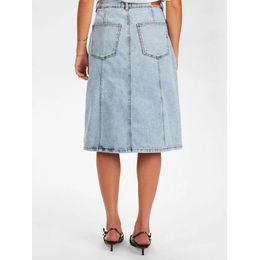 N&uuml;mph N&Uuml;MPH Damen Midirock "N&uuml;mph Midi skirt NUTORONTO"light blau denim, Gr. 34, Obermaterial: 94% Baumwolle, 5% Polyester, 1% Elasthan, R&ouml;cke