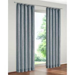 Vorhang WIRTH, B:132cm H:225cm, blau, Chenille, Polyacryl, Wohnzimmer, Gardinen, "Warnow", 270 g/m2