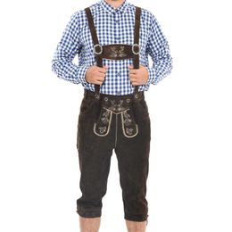 Herren Trachtenlederhose "ASSeppl", braun, Gr. 56, Alessandro Salvarini, 100% Rindsleder, Hosen, Lederhose aus Echtleder mit Tr&auml;ger im traditionellen