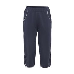 GOLDNER Damen Stoffhose "Bequeme Caprihose mit Schlupfbund und Taschen", blau, Gr. 42, Obermaterial: 60% Baumwolle CO. 35% Polyester PES. 5% Elasthan
