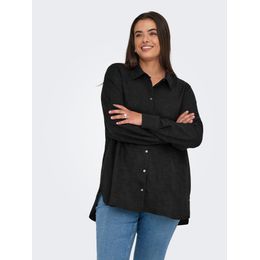 Only CARMAKOMA Damen Hemdbluse "CARBAY LS SHIRT WVN BF", schwarz, Gr. 44, unifarben, Web, Obermaterial: 100% Polyester, Blusen