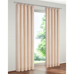 Vorhang WIRTH, B:270cm H:255cm, beige, Chenille, Polyacryl, Wohnzimmer, Gardinen, "Warnow", 270 g/m2