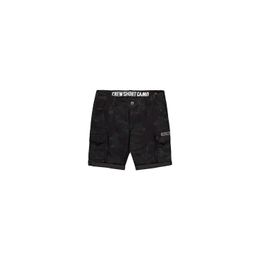 Herren Shorts "Crew Short Camo", schwarz, Gr. 32, Alpha Industries, Obermaterial: 98% Baumwolle, 2% Elastan, Hosen