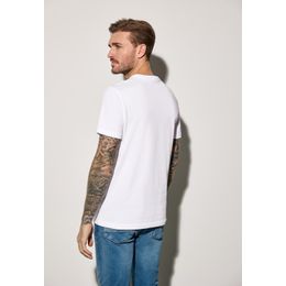 Street One MEN Herren T-Shirt, wei&szlig;, Gr. XXXL, unifarben, Web, 100% Baumwolle, Shirts, aus reiner Baumwolle