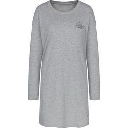 Triumph Damen Nachthemd "Nightdresses NDK 01 LSL X", Gr. 38, grau, Jersey, Obermaterial: 100% Baumwolle, Kleider, weich und atmungsaktiv