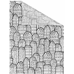 Fensterfolie, B:100cm L:100cm, schwarz, LICHTBLICK ORIGINAL, PVC, Badezimmer, Fensterfolien, "Stadt", selbstklebend, Sichtschutz