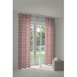 Vorhang WIRTH, B:132cm H:145cm, rot, Jacquard, Baumwolle, Polyester, Wohnzimmer, Gardinen, "Laufenberg"
