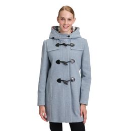 Gil Bret Damen Dufflecoat, blau, Gr. 38, unifarben, Web, Obermaterial: 70% Wolle, 20% Polyester, 10% Polyamid, M&auml;ntel, mit Wolle und verdecktem