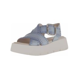 Gabor Damen Plateausandaletten "Gabor Sandalen Nappaleder", Gr. 39, blau, Nappaleder, Schuhe