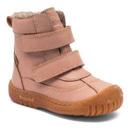 bisgaard Mädchen Winterstiefel "ellis tex", Gr. 24, rosa, Leder, unifarben, Schuhe, Klettschuh mit TEX-Membrane, Größenschablone zum Download