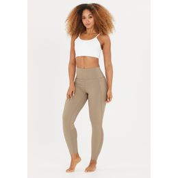 ENDURANCE ATHLECIA ATHLECIA Damen Trainingstights "Aliya", beige, Gr. 44, unifarben, 75% Nylon, 25% Elasthan, Hosen, im stretchy Design mit flachen N&auml;hten