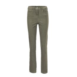 GOLDNER Damen Regular-fit-Jeans "Kurzgr&ouml;&szlig;e Damen Jeans Slim Fit LOUISA, Stretch", gr&uuml;n, Gr. 23, Obermaterial: 70% Baumwolle CO. 27% Polyester PES. 3%