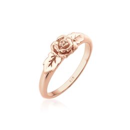 Elli Damen Fingerring "Rosenbl&uuml;te Blume Vintage Look Trend 925 Silber", 52mm, ohne Stein, Silber 925 (Sterlingsilber), 3mm, rosa, Silber 925